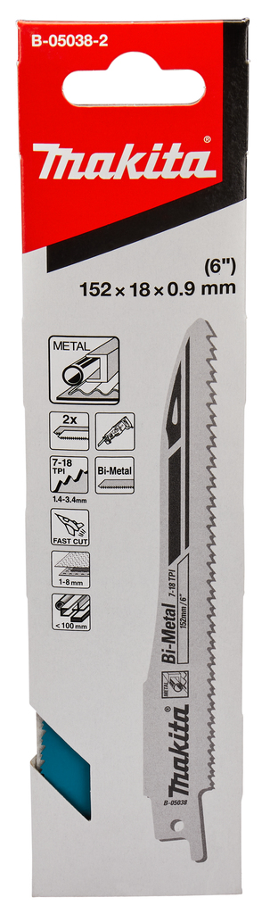 B-05038-2 - Reciprozaagblad Staal/Universeel 132mm | Makita.nl